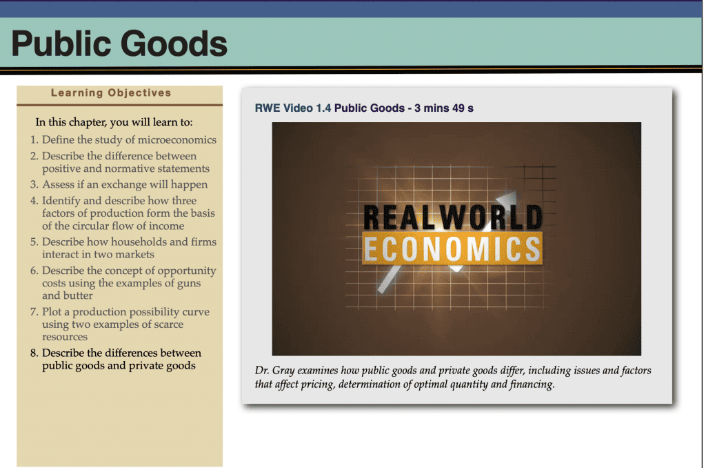 Learning Objectives – Public Goods – World Economics Institute